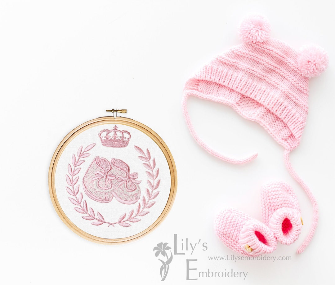 Baby Booties Machine Embroidery Design | Crown Laurel Machine ...