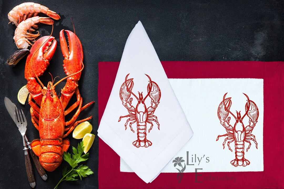 Machine Embroidery Design Lobster - 4 Sizes - Etsy