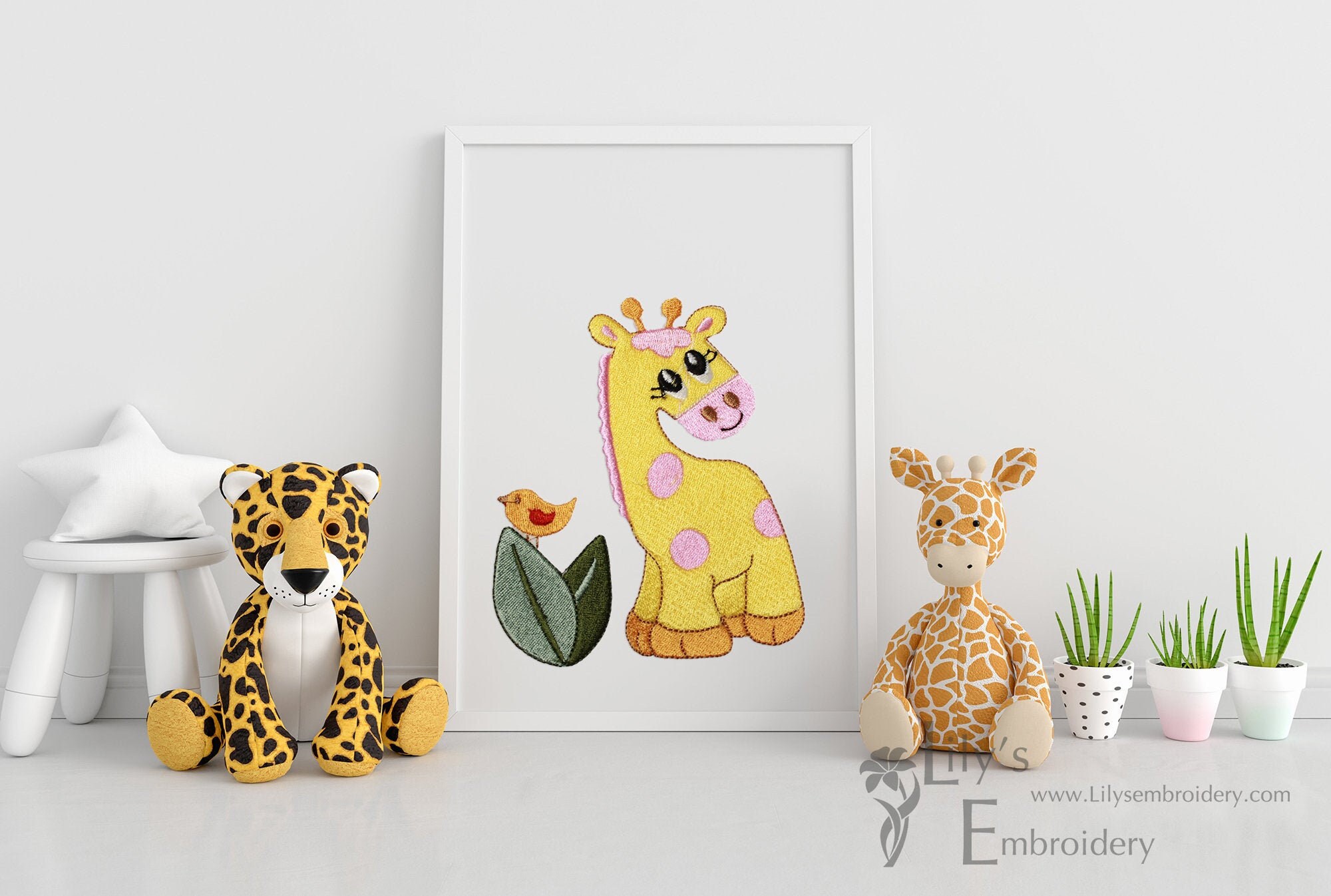 Jungle Babies - Baby Giraffe - Machine Embroidery Designs - 4"x 4" and ...