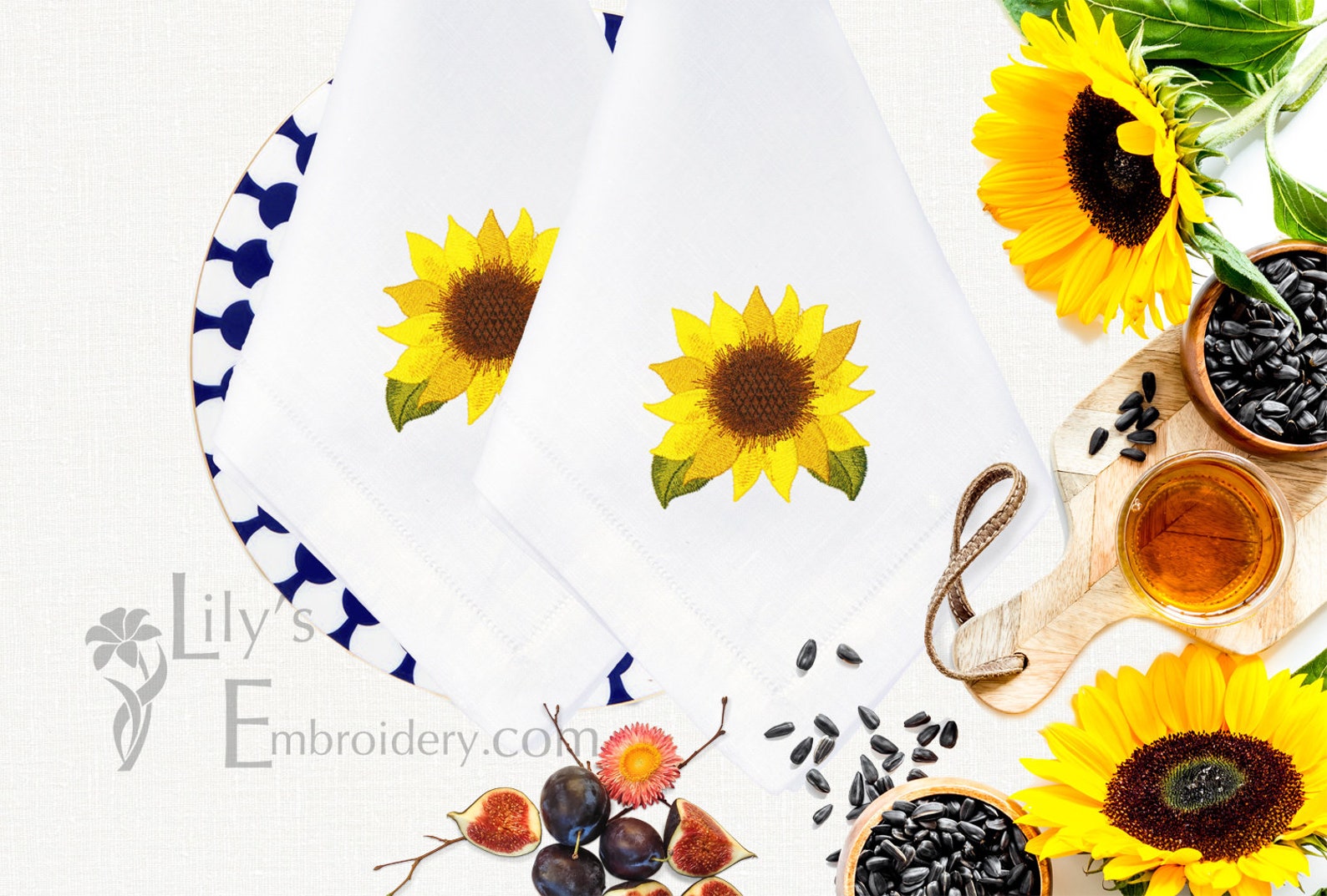Sunflower Machine Embroidery Design - 3 Sizes - Etsy