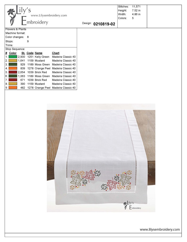 Leaves Machine Embroidery Designs - Fall / Autumn Design ( 5 Sizes) - Etsy