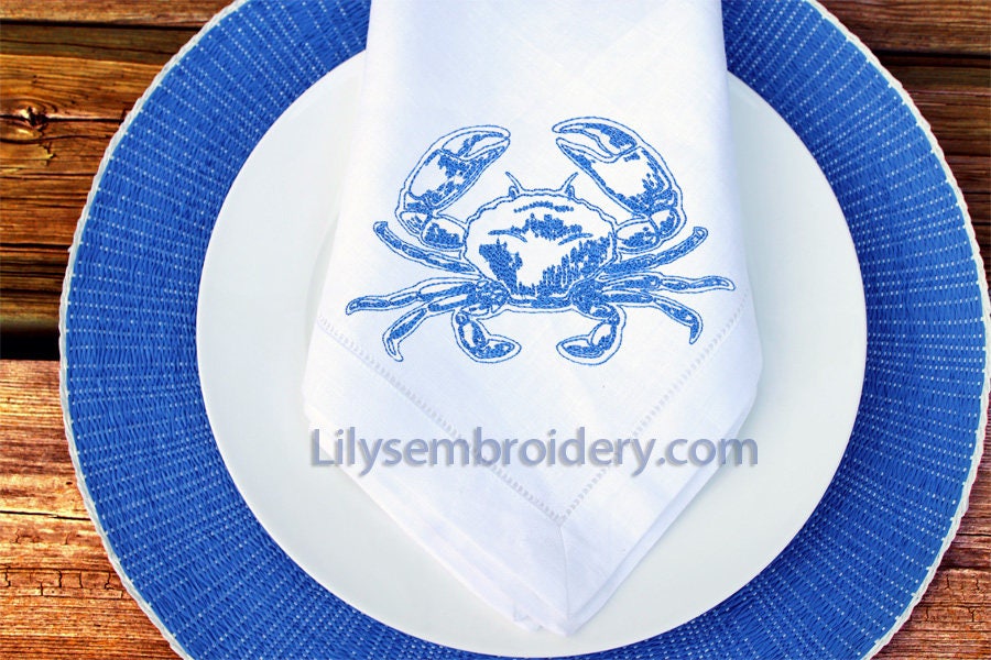 Machine Embroidery Design Crab - Nautical Embroidery Design in 2 Sizes ...