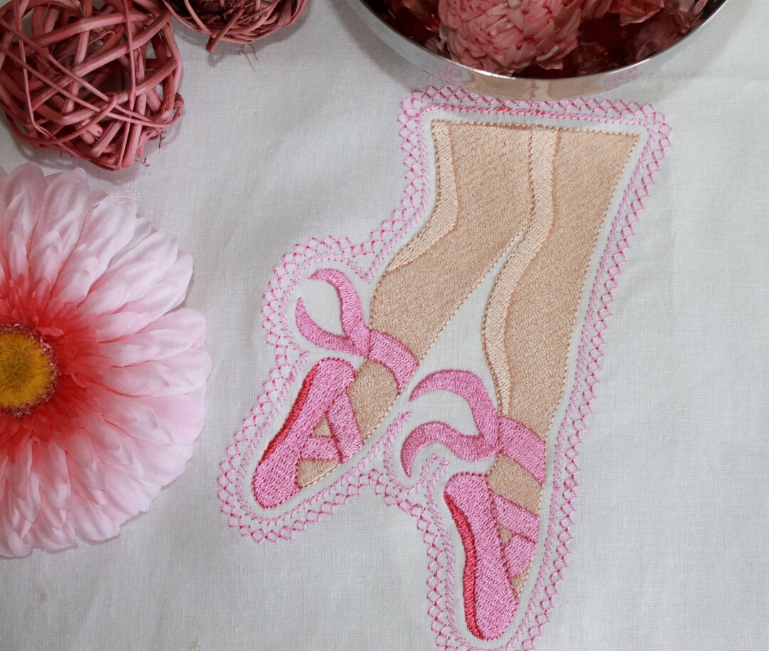 Ballerina Machine Embroidery Design # 6 - (2 Sizes) 5 X 7 Hoop and 4X4 ...