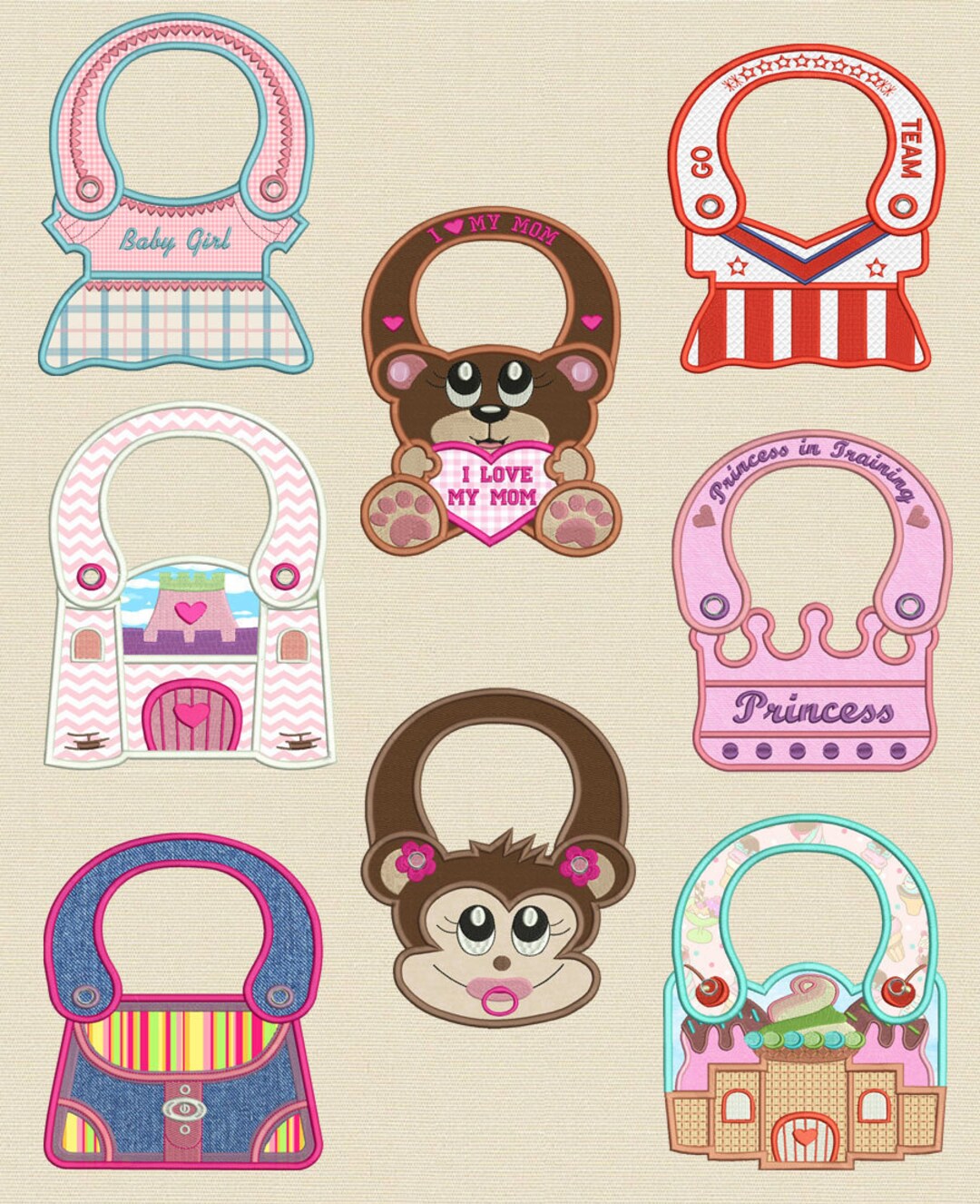 Completely Made in the Hoop Baby Bibs (5X 7 Hoop) Machine Embroidery ...