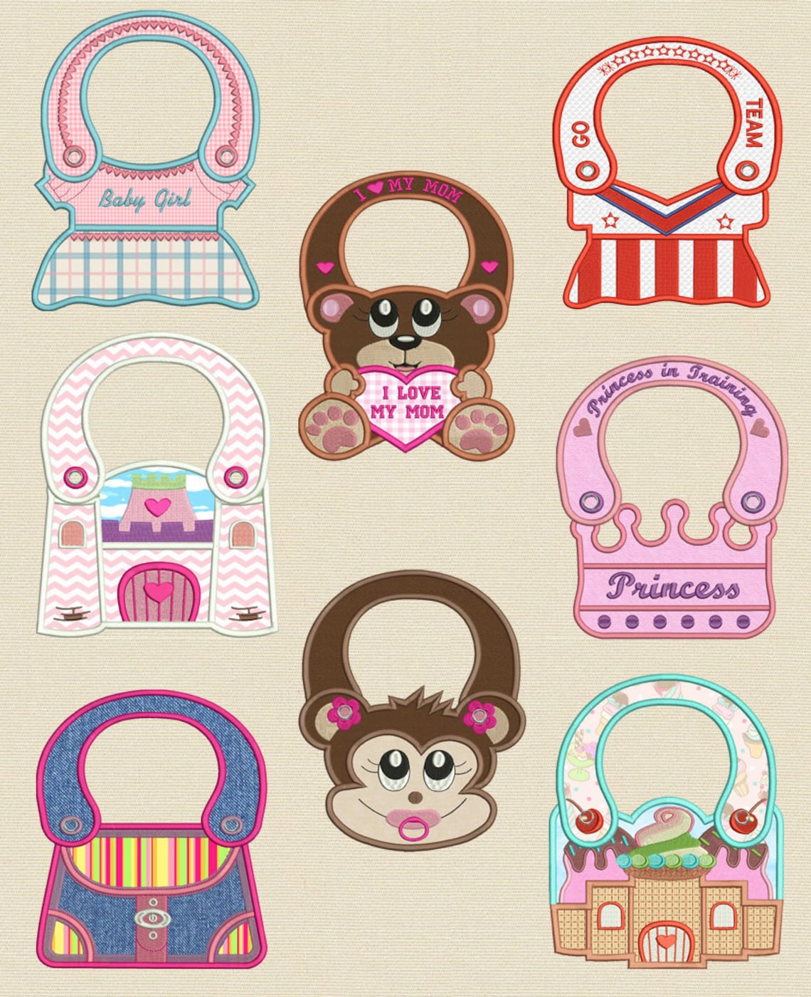 Completely Made in the Hoop Baby Bibs (5X 7 Hoop) Machine Embroidery ...