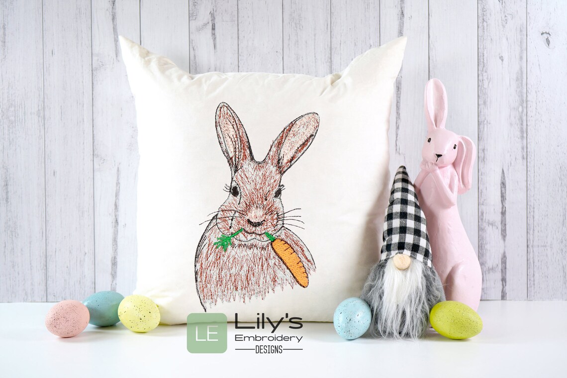 Spring Rabbit Machine Embroidery Design Sweet Bunny Machine - Etsy