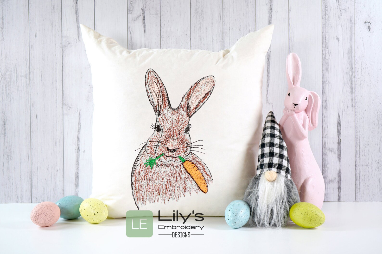 Spring Rabbit Machine Embroidery Design Sweet Bunny Machine - Etsy
