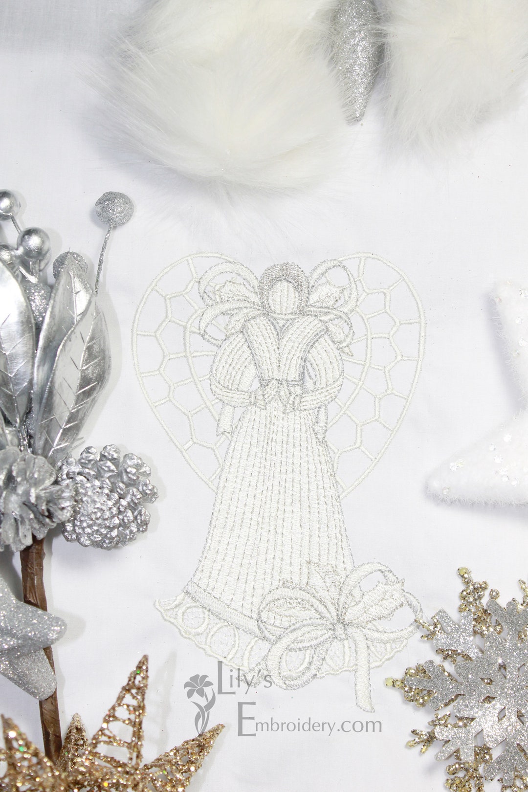 Machine Embroidery Design - Christmas Angel Embroidery Design 3 Sizes ...