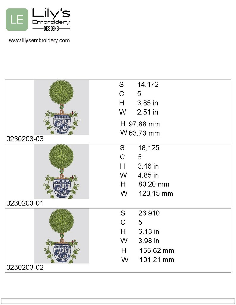 Machine Embroidery Design | Topiary Machine Embroidery Design - Etsy