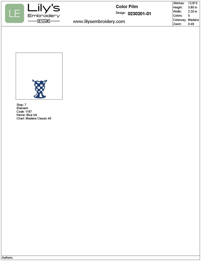 Checkered Topiary Machine Embroidery Design | Royal Blue Check Topiary ...