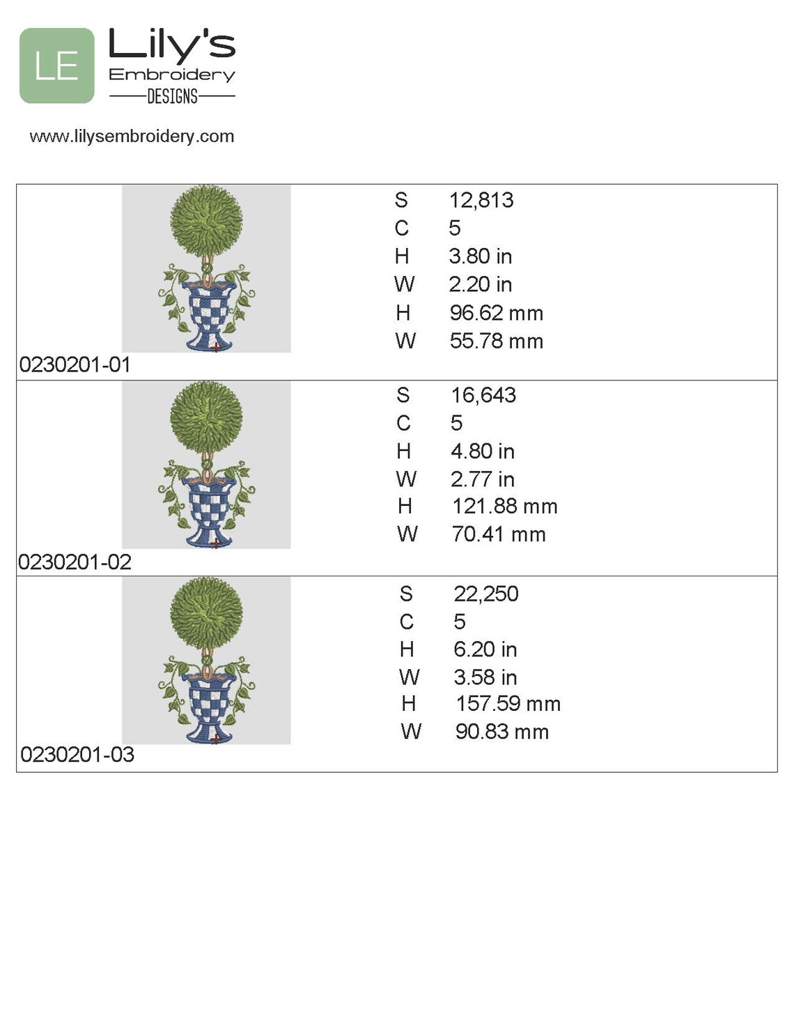 Checkered Topiary Machine Embroidery Design | Royal Blue Check Topiary ...