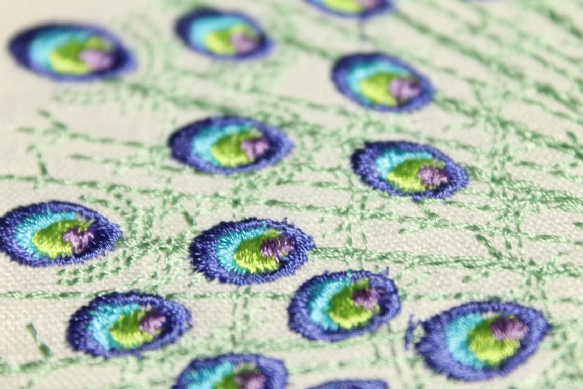 Peacock Machine Embroidery Design 2 Sizes - Etsy