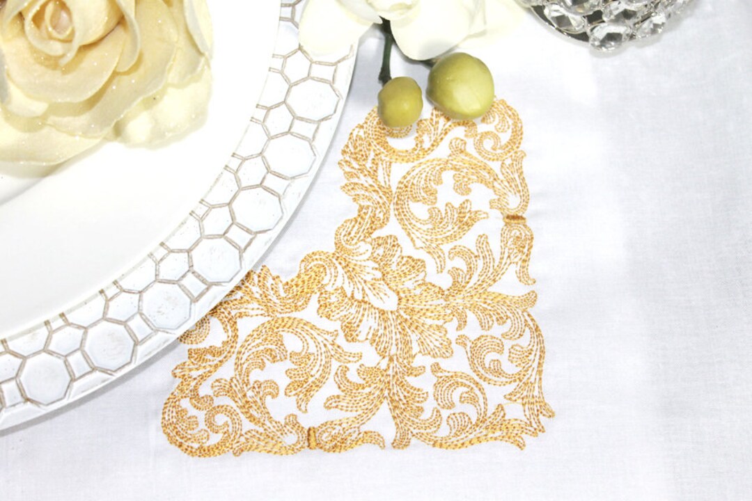 Machine Embroidery Design - Baroque Vintage Corner Machine Embroidery ...