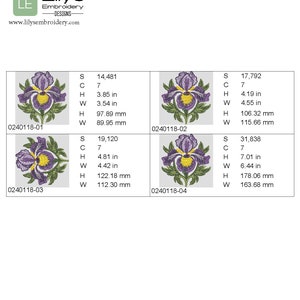 Iris Flower Machine Embroidery Design Instant Download - 4 Sizes - Etsy