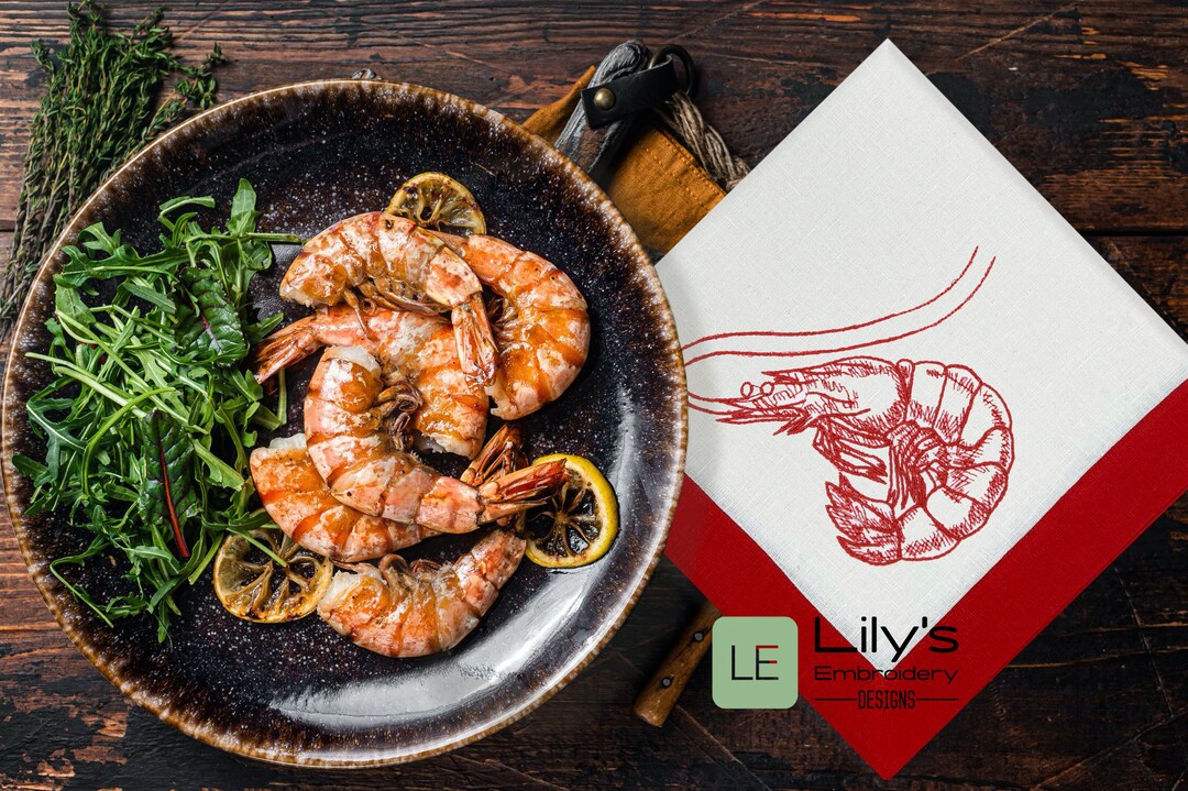 Machine Embroidery Design - Crayfish Shrimp Machine Embroidery Designs 4 Sizes 4X4 Hoop - Etsy