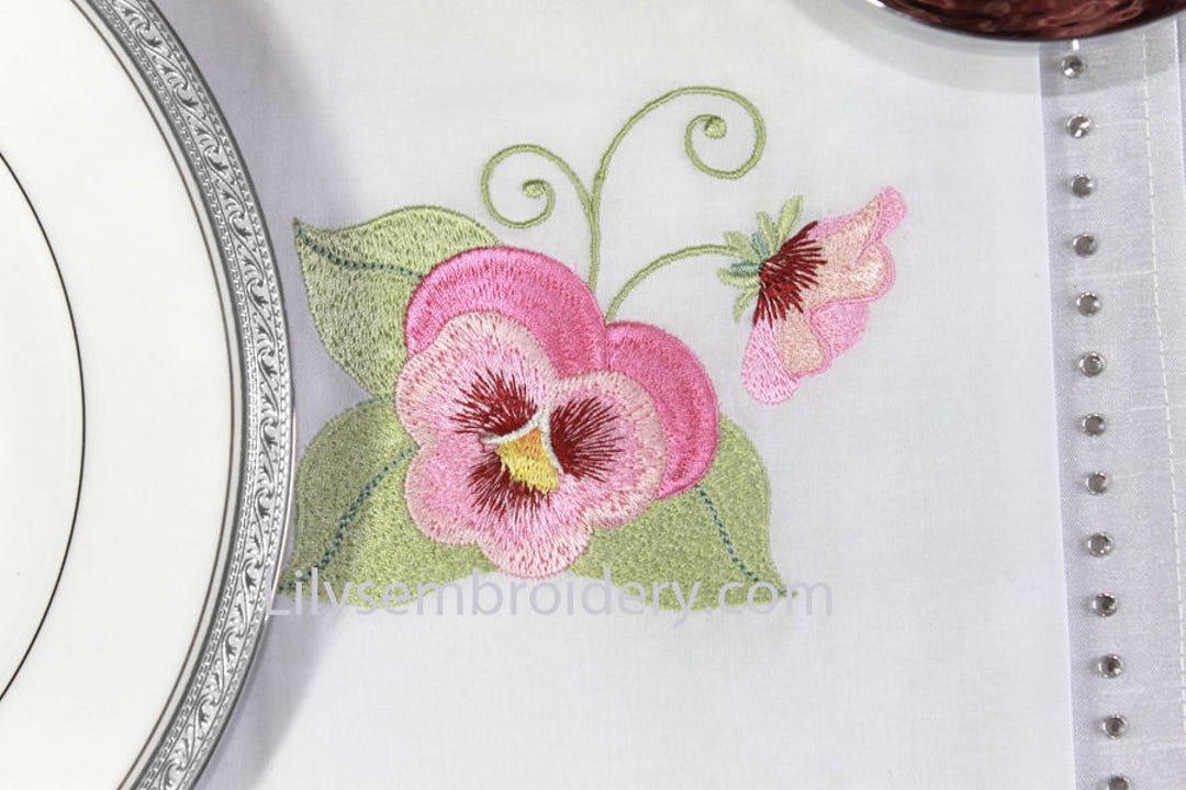 Machine Embroidery Design - Pansy # 1 Machine Embroidery Design ( 3 ...