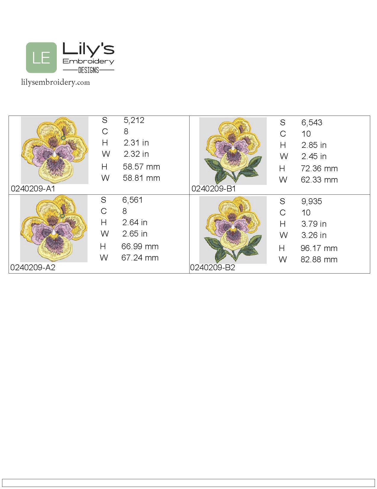 Pansies Machine Embroidery Design Set - Embroidery File - 4 X 4 Hoop ...