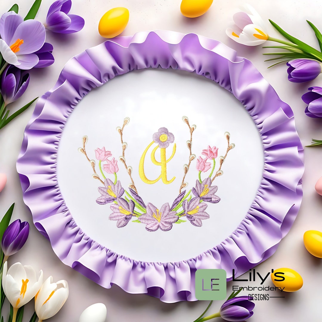 Pussy Willow and Crocus Easter Frame Machine Embroidery Designs ...