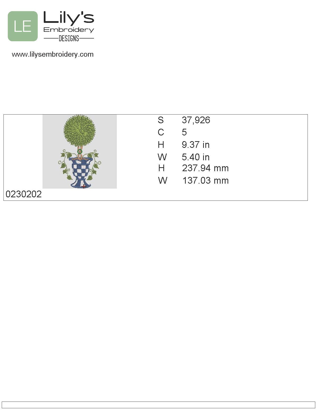 Checkered Topiary Machine Embroidery Design - Machine Embroidery Design ...