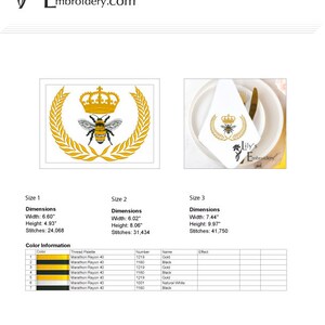 Machine Embroidery Design - Napoleonic Bee Machine Embroidery Design in ...