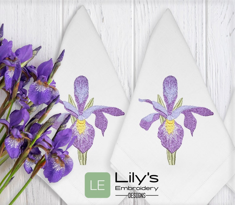 Iris Machine Embroidery Design | Machine Embroidery Designs 4 Sizes - Etsy