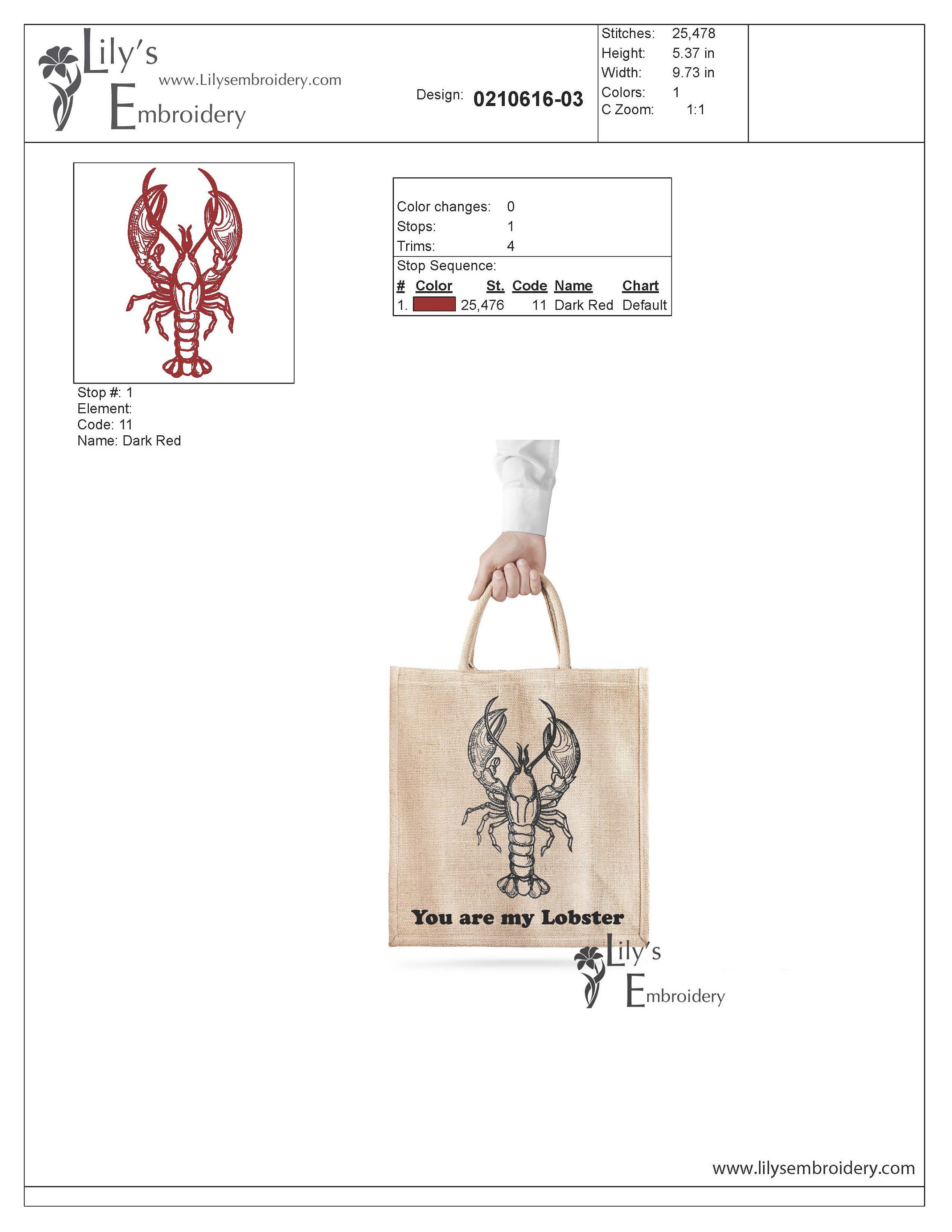 Machine Embroidery Design Lobster - 4 Sizes - Etsy