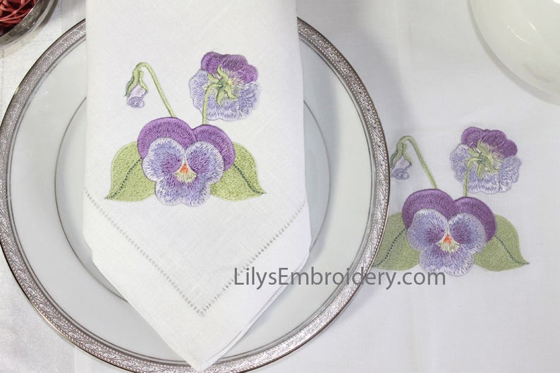 Machine Embroidery Design - Pansy # 3 Machine Embroidery Design - Etsy