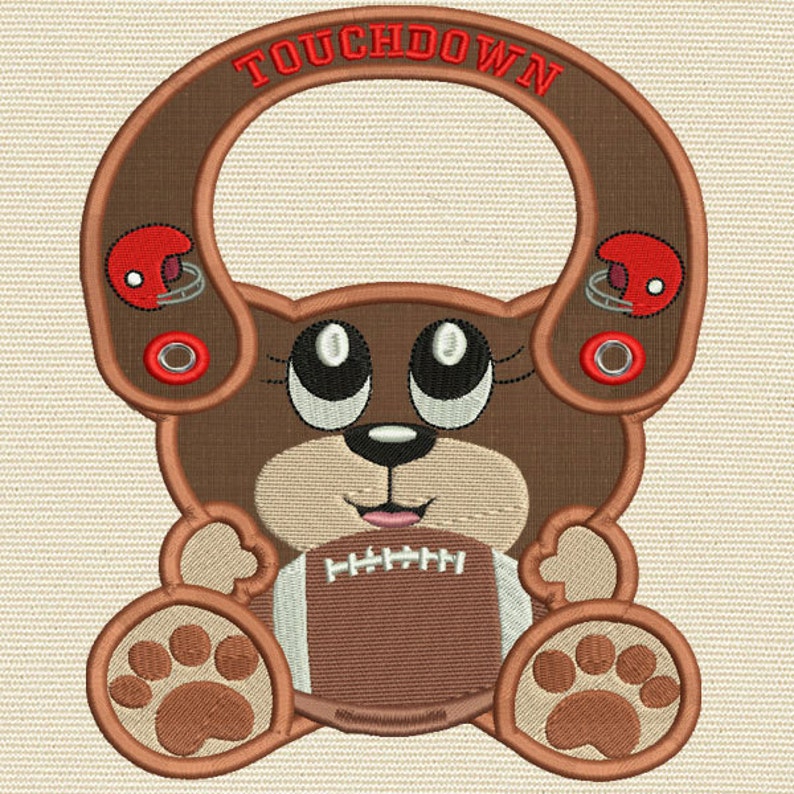 Football Teddy Completely Made in the Hoop Baby Bib 5X 7 - Etsy