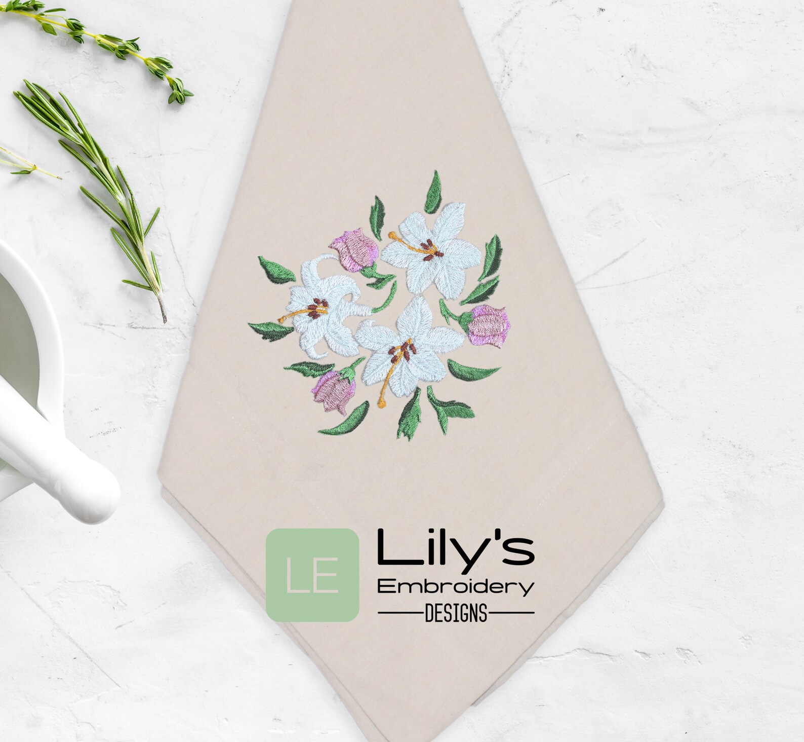 Lilies and Roses Bouquet Machine Embroidery Design | Lily Machine ...