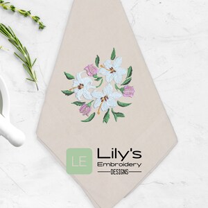 Lilies and Roses Bouquet Machine Embroidery Design | Lily Machine ...