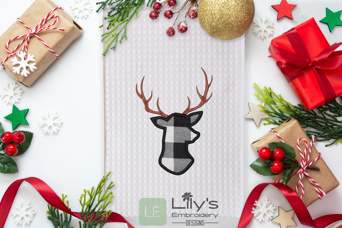 Machine Embroidery Design | Deer Applique Machine Embroidery Designs 4 ...