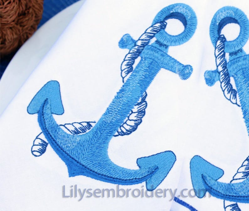Machine Embroidery Design Anchor Nautical Embroidery Design - Etsy
