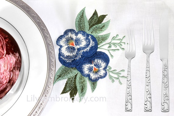 Machine Embroidery Design Pansy 2 Machine Embroidery | Etsy