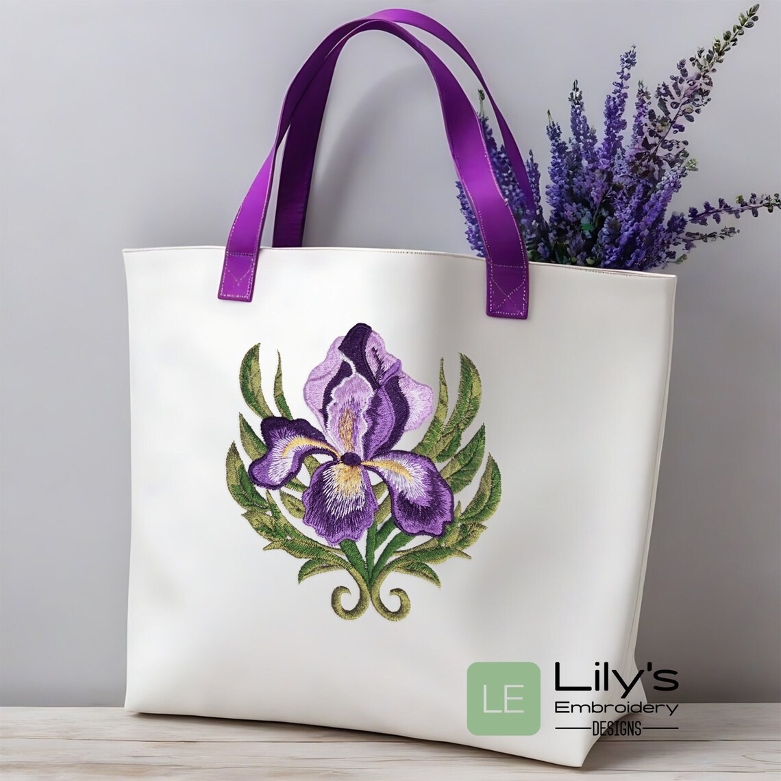 Iris Flower Machine Embroidery Design Baroque Accents - Instant ...