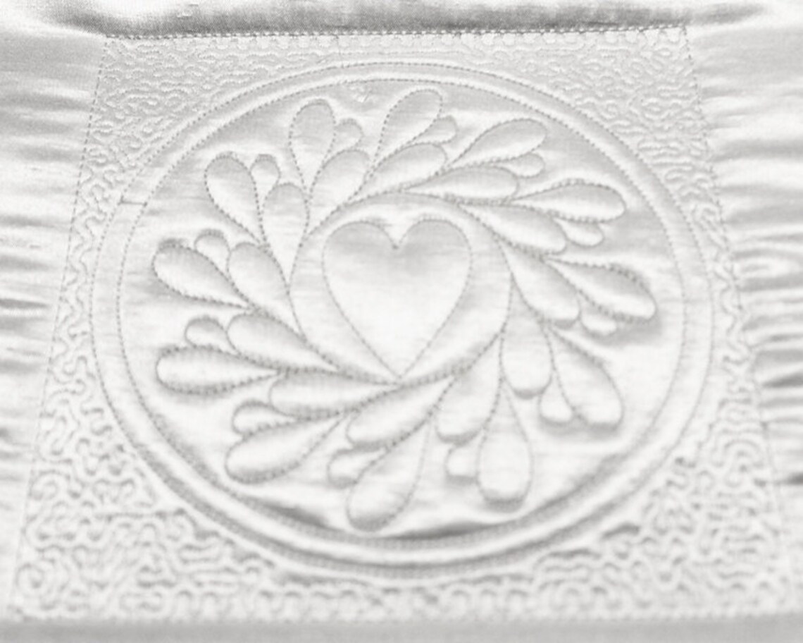 Machine Embroidery Design Heart 3 Quilting Block Trapunto | Etsy