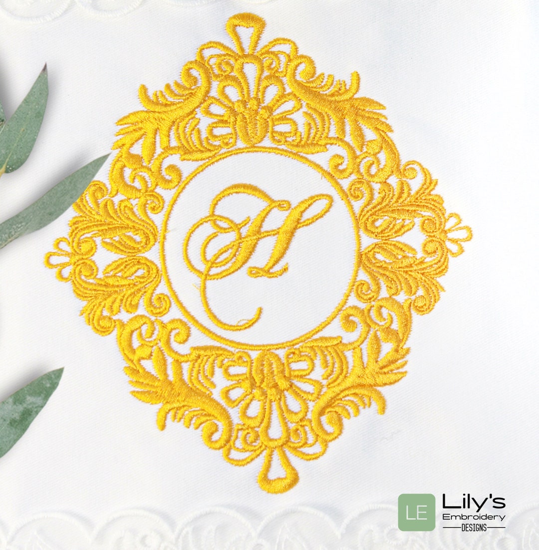 Vintage Monogram Frame Machine Embroidery Design 5 Sizes - Etsy