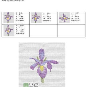 Iris Machine Embroidery Design | Machine Embroidery Designs 4 Sizes - Etsy