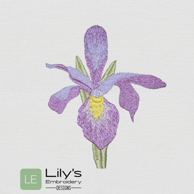 Iris Machine Embroidery Design | Machine Embroidery Designs 4 Sizes - Etsy