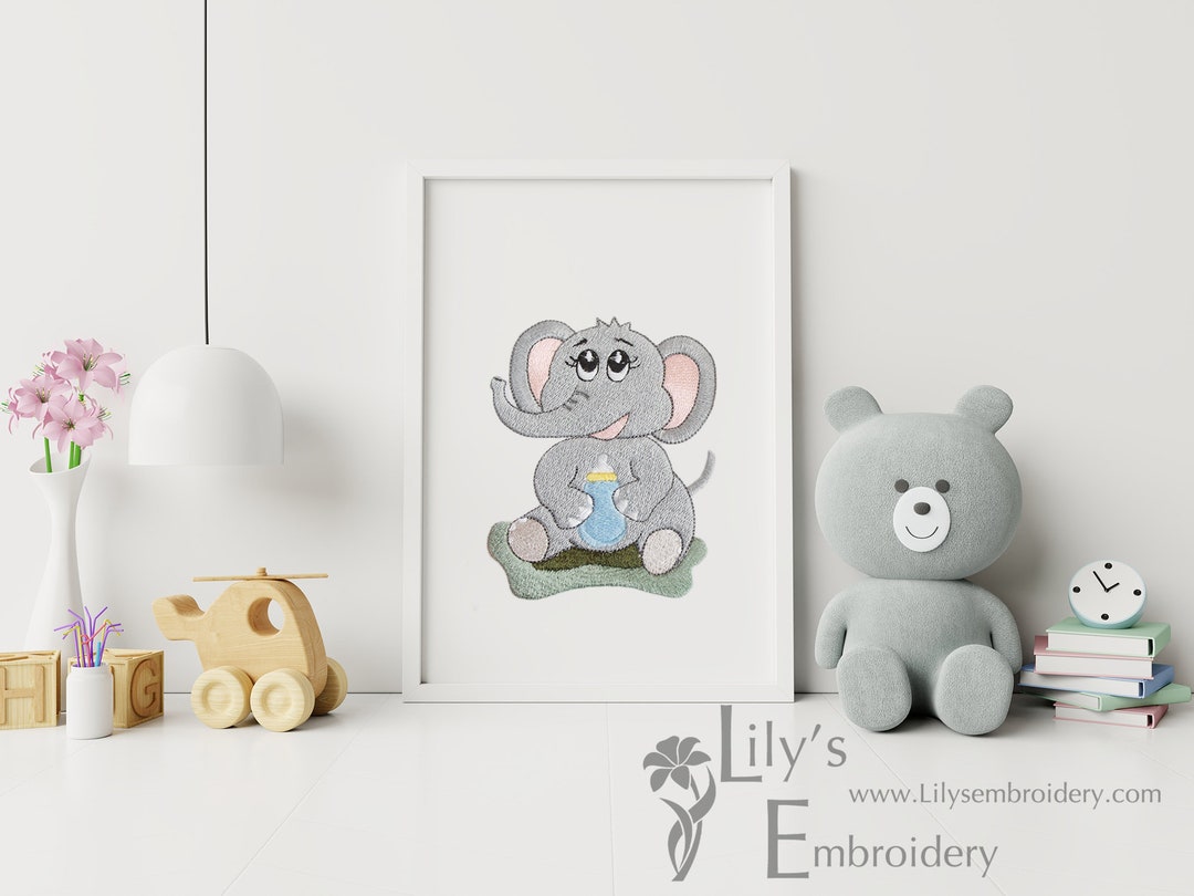 Jungle Babies - Baby Elephant - Machine Embroidery Designs - 4 Sizes - Etsy