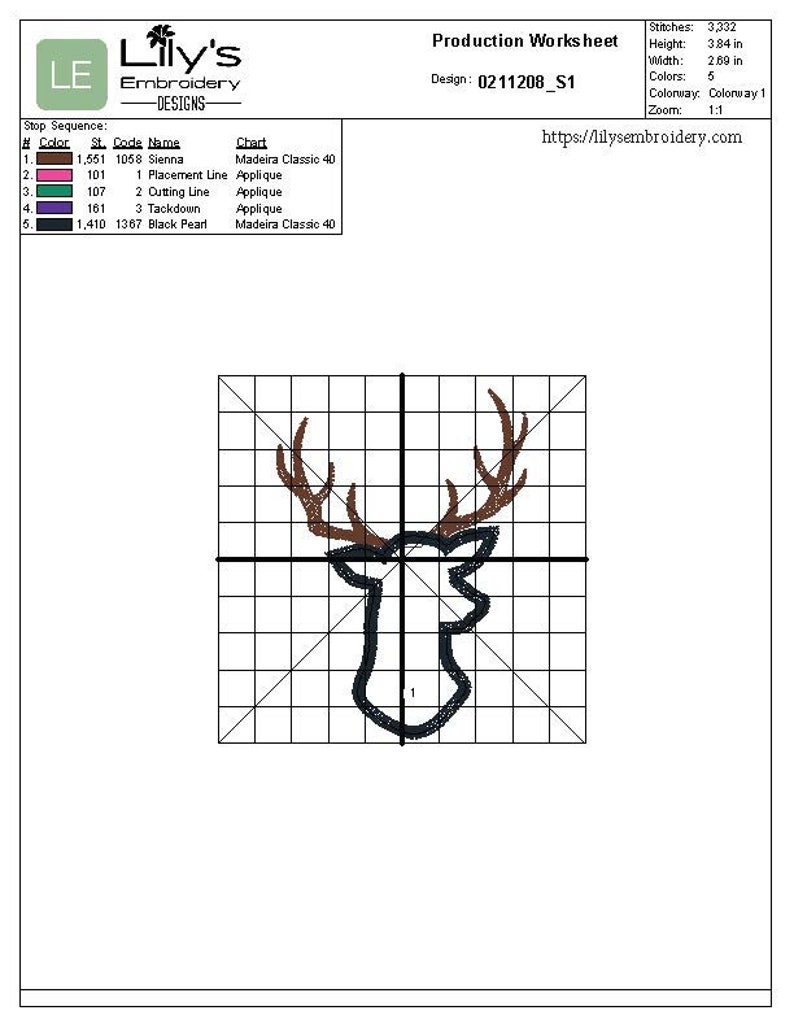 Machine Embroidery Design | Deer Applique Machine Embroidery Designs 4 ...