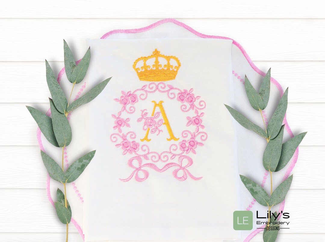 Monogram Frame Machine Embroidery Designs | Royal Floral Monogram Frame ...