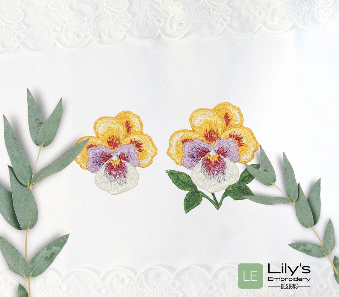 Pansies Machine Embroidery Design Set Embroidery File 4 X 4 Hoop. - Etsy