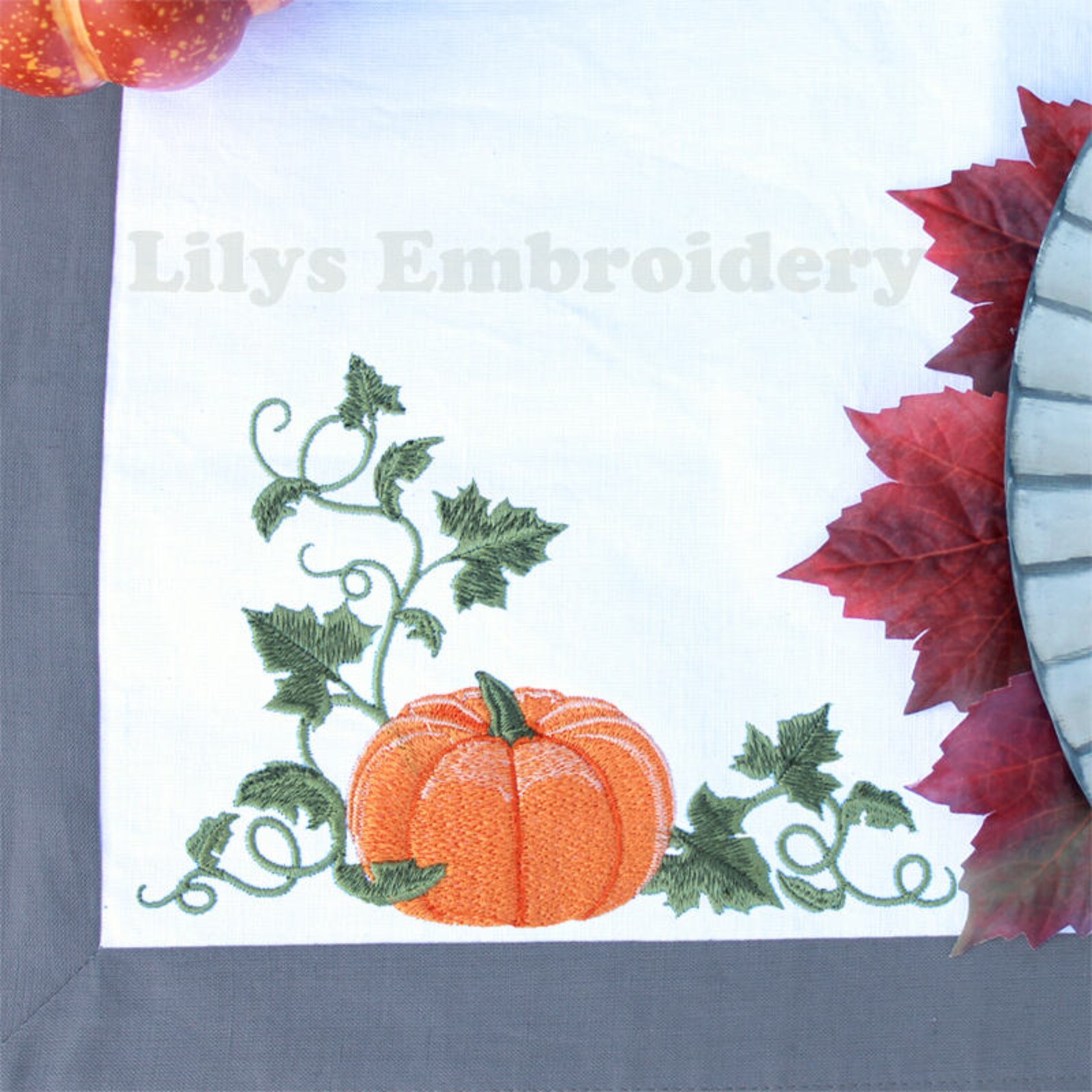 Machine Embroidery Designs Fall / Autumn Pumpkin | Set of Two 2 Sizes ...