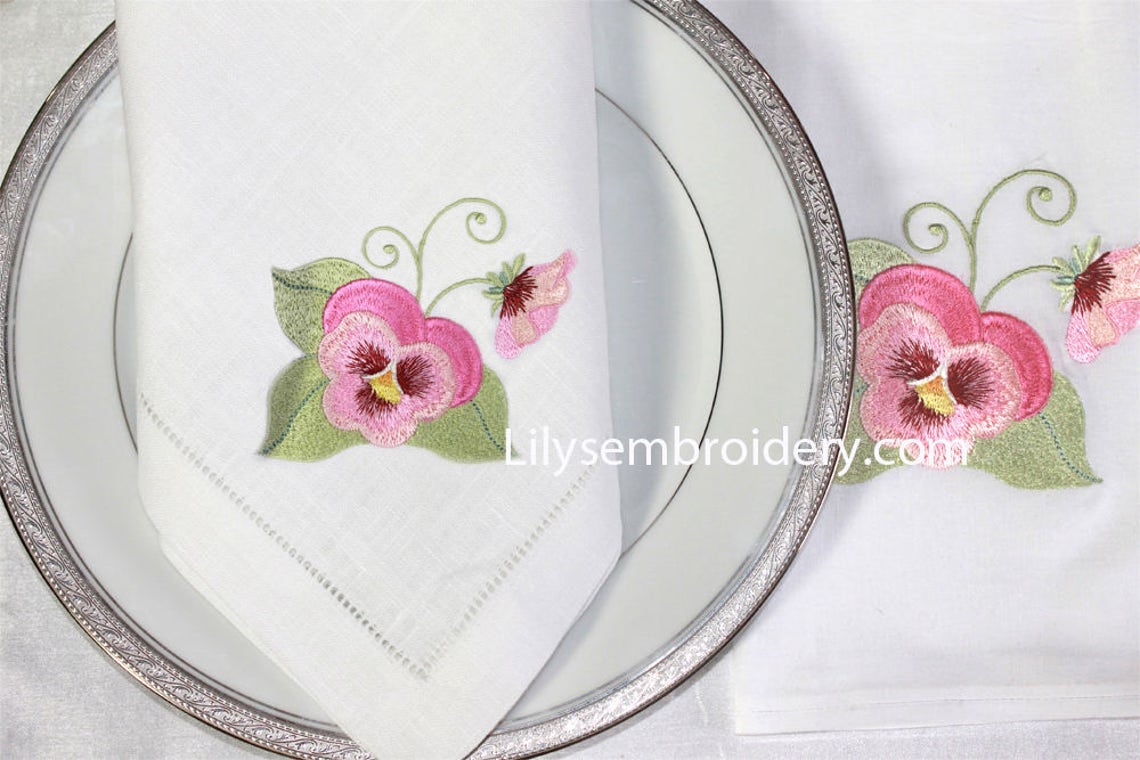Machine Embroidery Design - Pansy # 1 Machine Embroidery Design ( 3 ...
