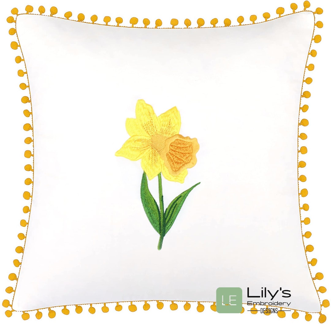Daffodil Flower Machine Embroidery Design - 3 Sizes 4X4 Hoop, 5X7 Hoop ...