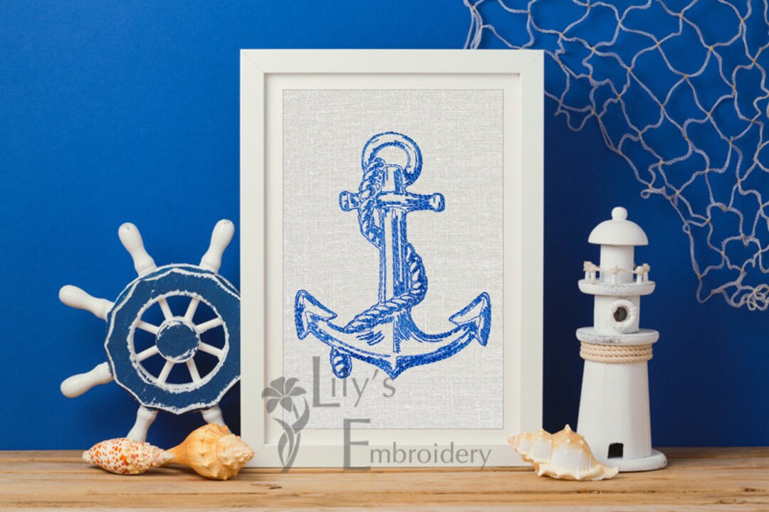 Machine Embroidery Design - Anchor Embroidery Designs in 3 Sizes - Etsy