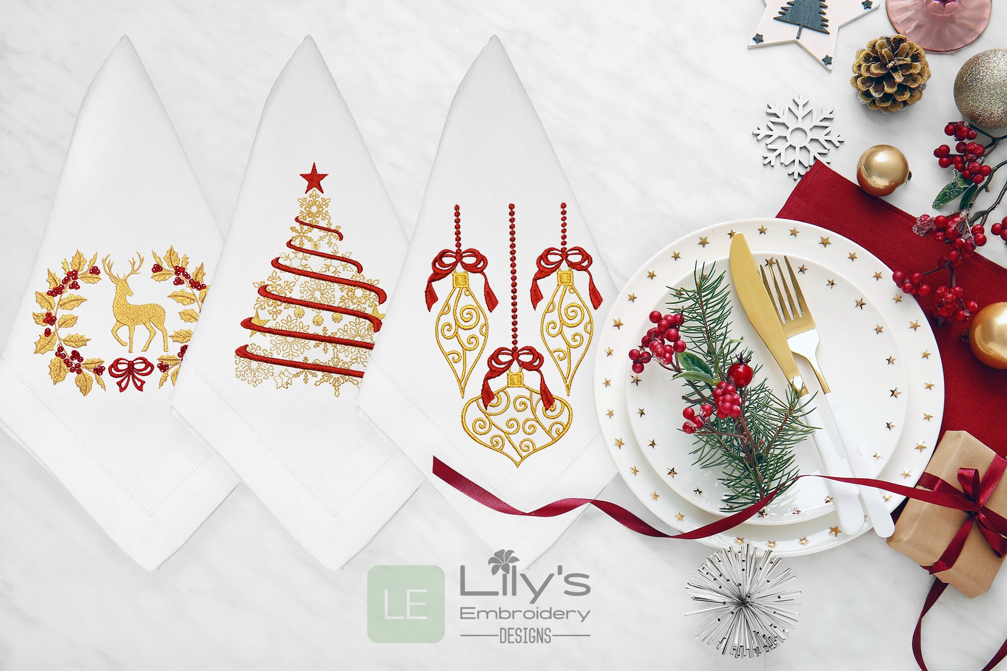 Machine Embroidery Design - 5 Christmas Machine Embroidery Designs ...