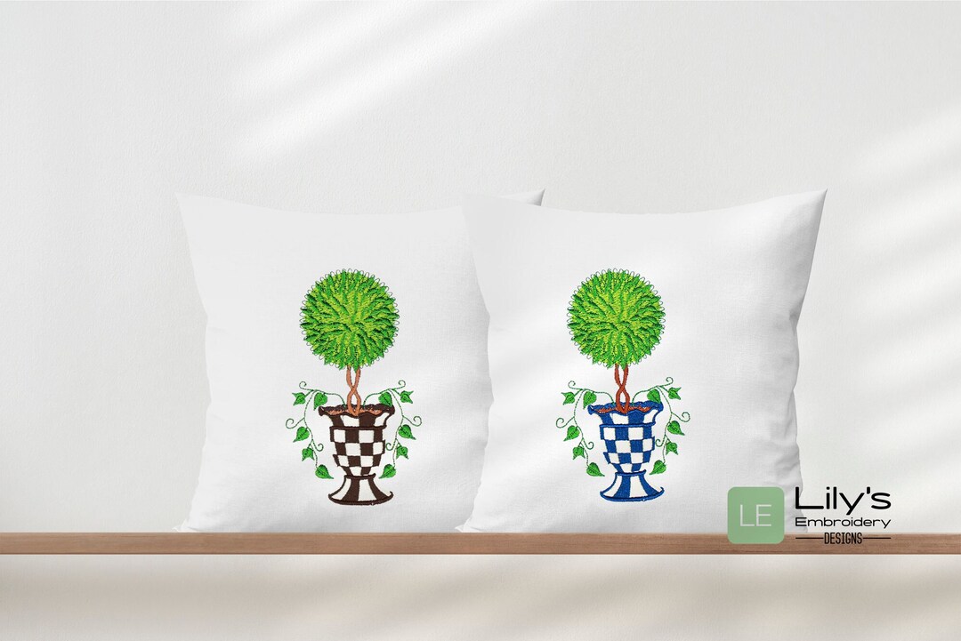 Checkered Topiary Machine Embroidery Design - Machine Embroidery Design ...
