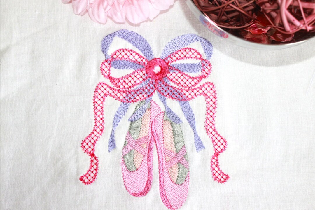 Ballerina Shoes Machine Embroidery Designs- (2 Sizes) 5 X 7 Hoop and ...