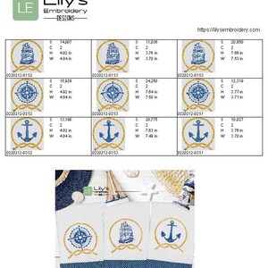 Nautical Machine Embroidery Designs - Set of 3 (3 Sizes) - Etsy